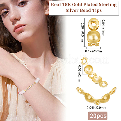 Wholesale Beebeecraft 1 Box 20Pcs Bead Tips Knot Covers 18K Gold Plated ...