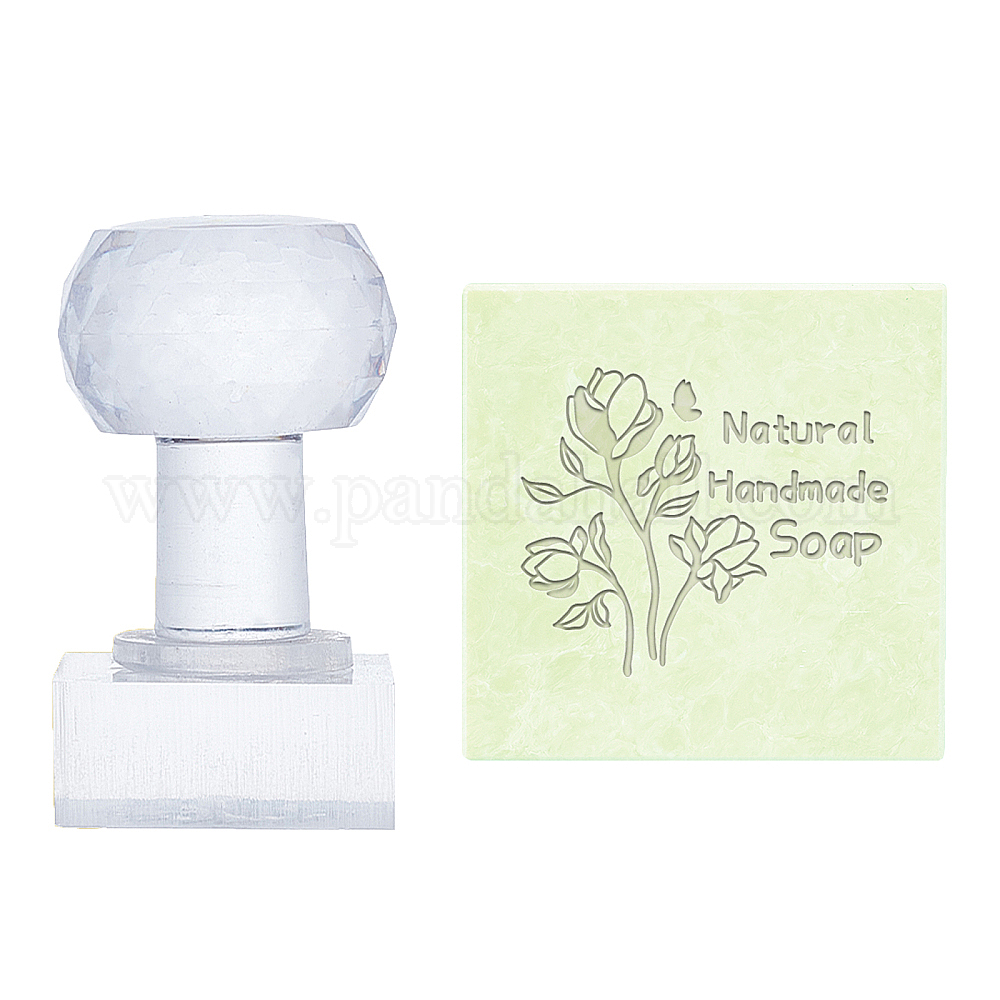 Wholesale PH PandaHall Plower Soap Stamp Word Acrylic Stamp with Handle ...