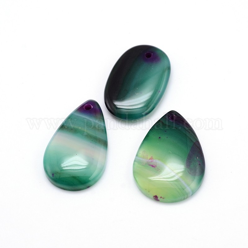 Wholesale Natural Green Banded Agate Pendants - Pandahall.com