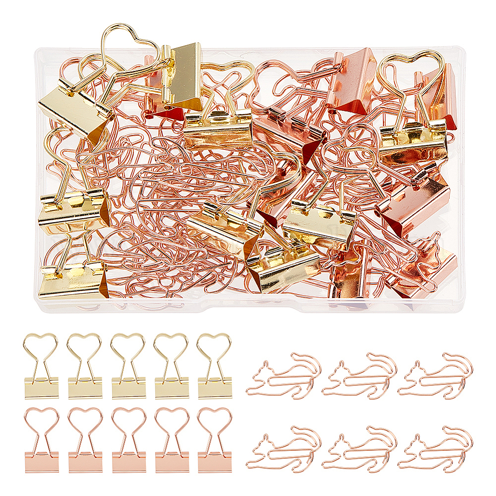 Wholesale GORGECRAFT 50PCS 2 Styles Cat Shaped Binder Clips Animal ...