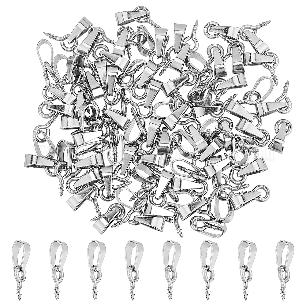 Wholesale DICOSMETIC 70Pcs Screw Eye Pins Peg Bails Stainless Steel Eye ...