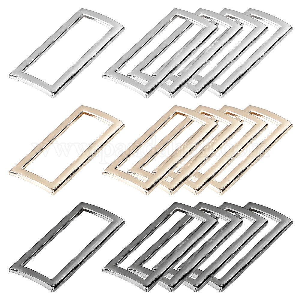 Wholesale GORGECRAFT 1 Box 3 Colors 15PCS Metal Flat Rectangle Rings ...