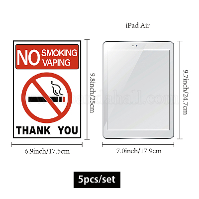Wholesale CRASPIRE No Smoking Or Vaping Sign 5-Pack No Smoking No ...