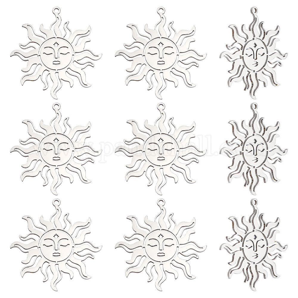 Wholesale DICOSMETIC 10Pcs Sun Face Charm Hollow Sun Charm Vintage ...