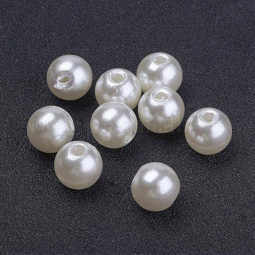 Wholesale Creamy White Round Chunky Imitation Loose Acrylic Pearl Beads ...