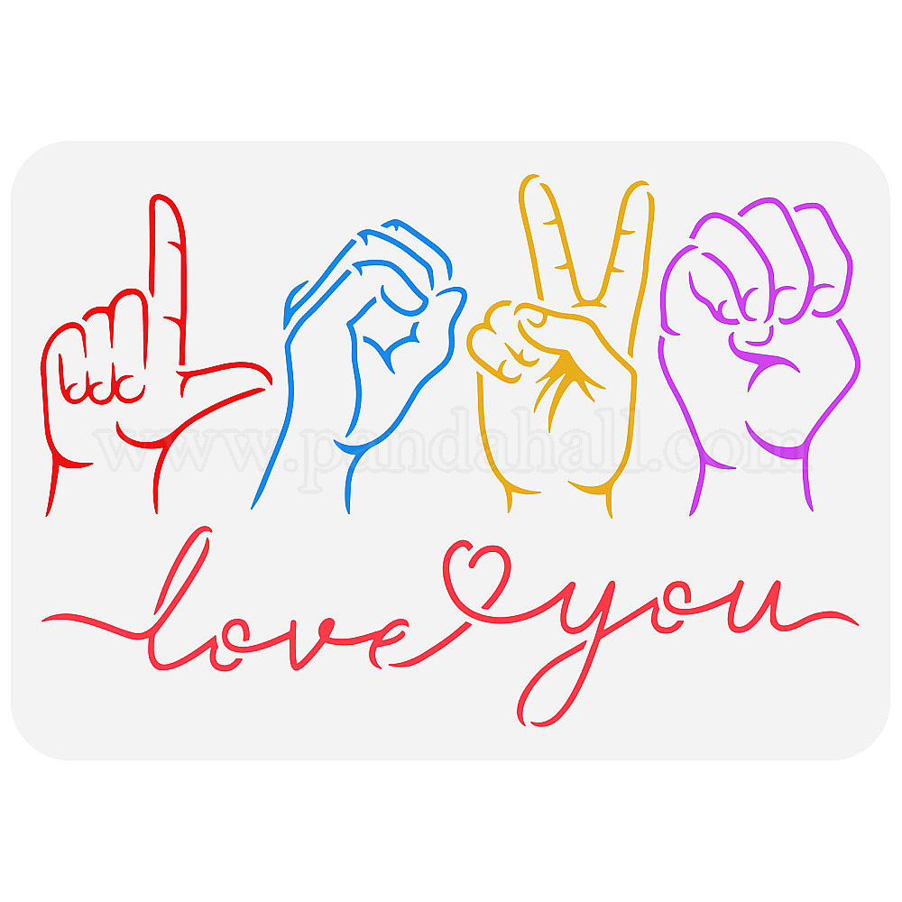 Wholesale FINGERINSPIRE Love Sign Language Stencil 8.3x11.7inch ...