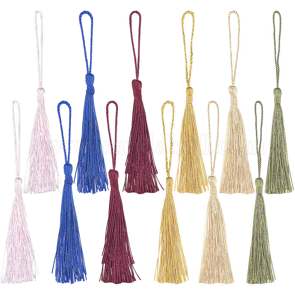 Wholesale SUNNYCLUE 120Pcs 6 Colors Bookmark Tassels Silky Handmade ...