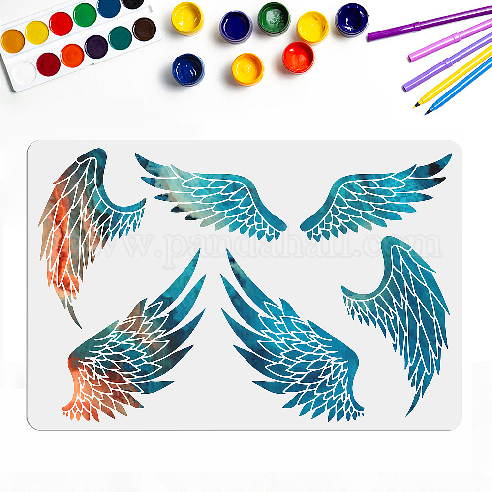 Wholesale MAYJOYDIY Wings Stencil Template Angel Wings Stencils 3 Pairs ...