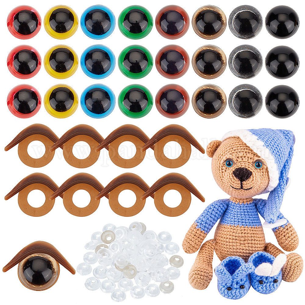 Wholesale PH PandaHall 80 Sets Safety Eyes 10mm Craft Eyes with Eyelid ...