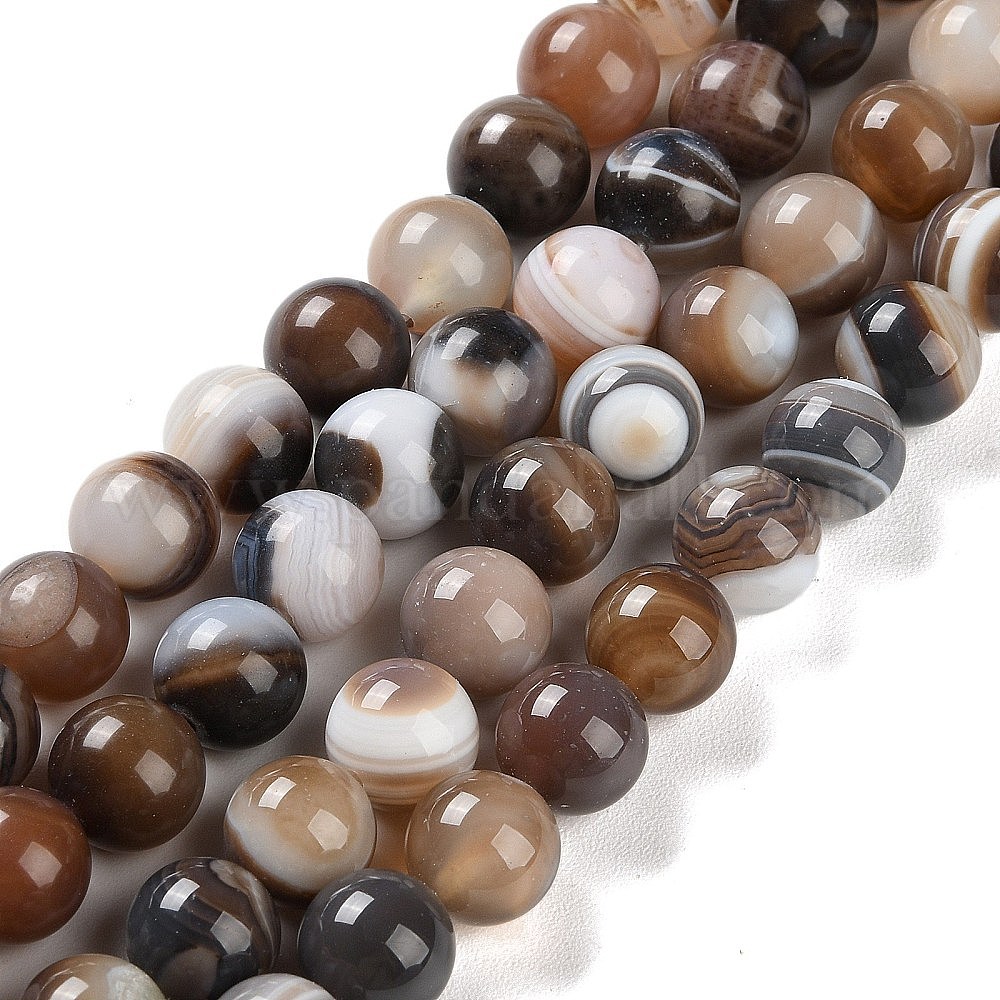 Wholesale Natural Striped Agate/Banded Agate Beads Strands - Pandahall.com