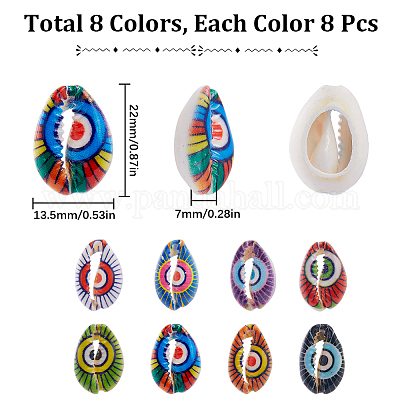 Wholesale SUNNYCLUE 1 Box 64Pcs Cowrie Shells Undrilled Colorful Evil ...