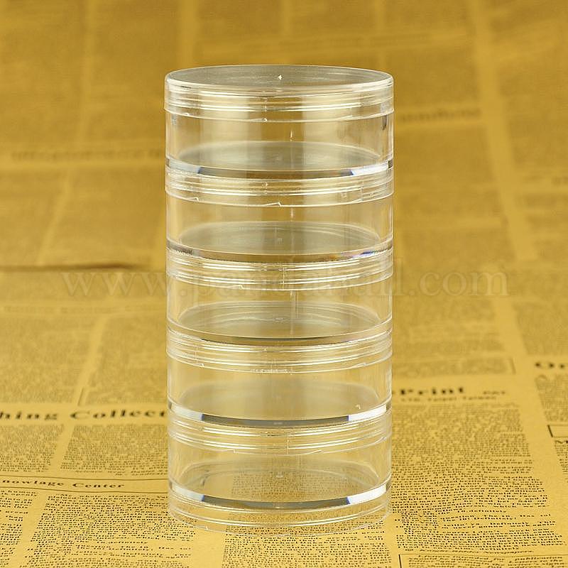 Wholesale 5 Layer Cylinder Stackable Plastic Bead Storage Containers ...