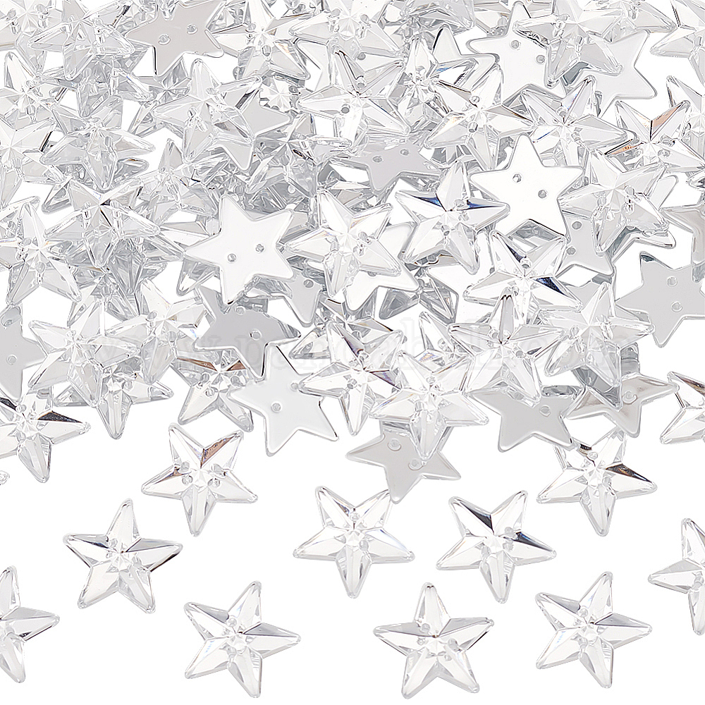 Wholesale OLYCRAFT 100Pcs Star Shape Sew on Rhinestone 14x13mm Clear ...