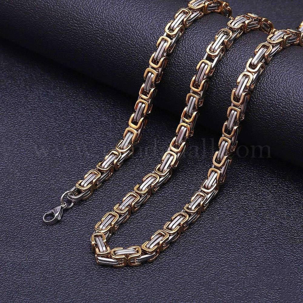 Wholesale Titanium Steel Byzantine Chains Necklaces for Men - Pandahall.com
