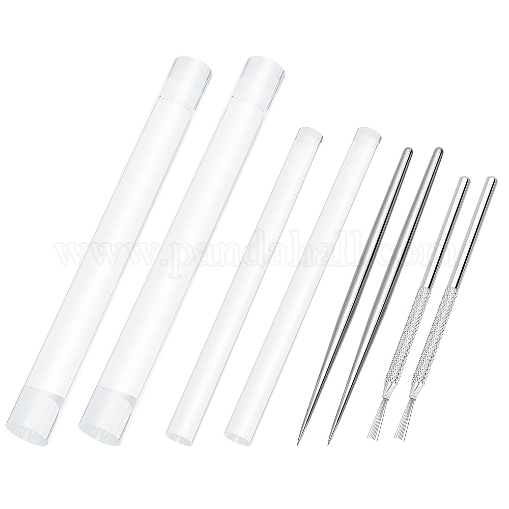 Wholesale FINGERINSPIRE 4 Pcs Clear Acrylic Clay Rolling Pins and 4 pcs ...