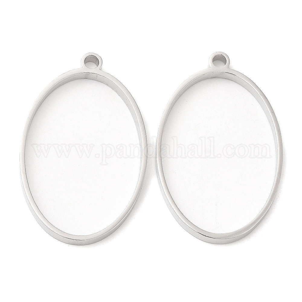 Wholesale Non-Tarnish 304 Stainless Steel Open Back Bezel Oval Pendants ...