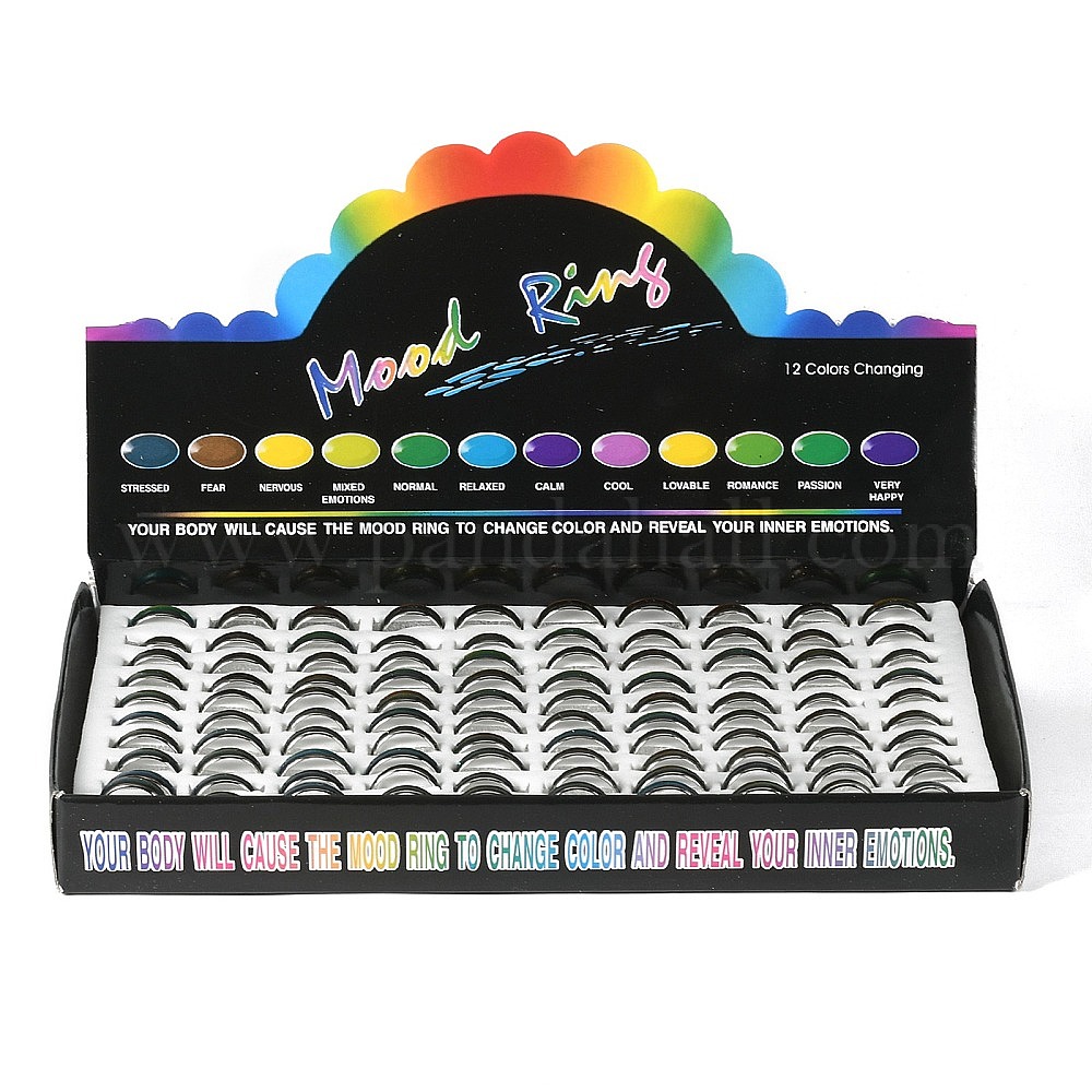 Wholesale 12 Colors Changing Brass Mood Rings - Pandahall.com