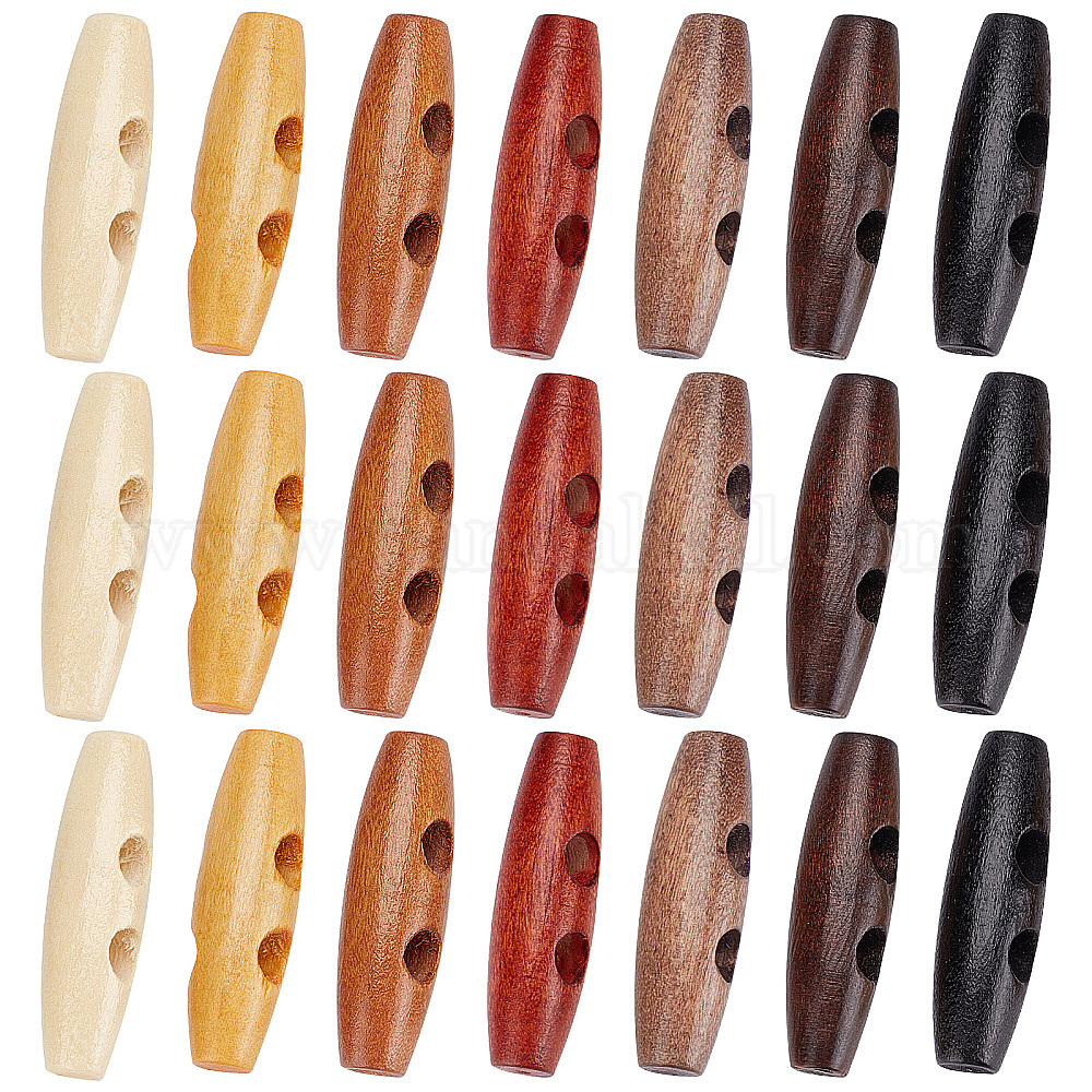 Wholesale GORGECRAFT 70Pcs Oval Wooden Buttons Horn Toggle Shape ...