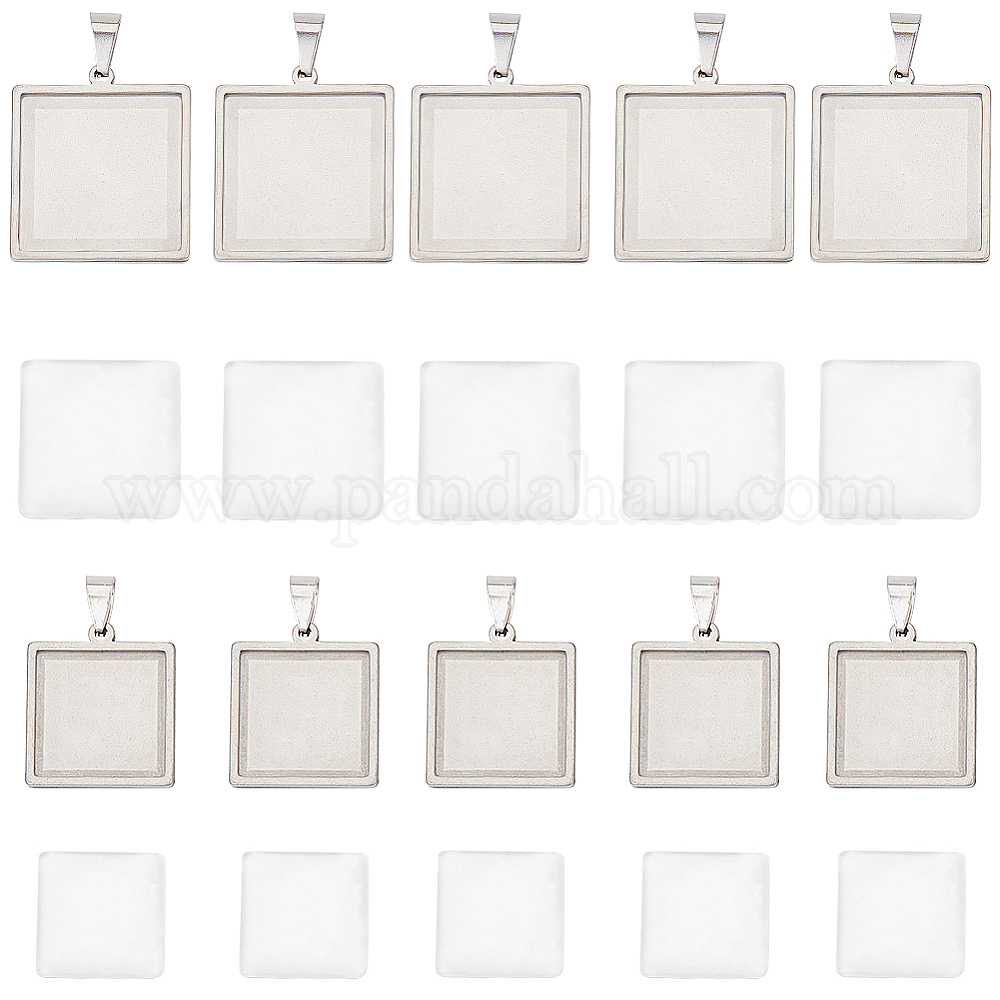 Wholesale SUNNYCLUE 1 Box 20Pcs Pendant Tray Set Blank Bezel Pendant ...