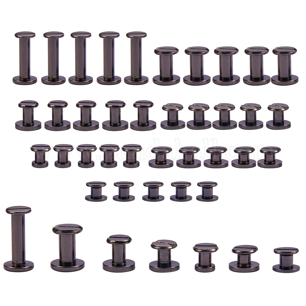 Wholesale 35 Sets 7 Styles Brass Flat Nail Rivets - Pandahall.com