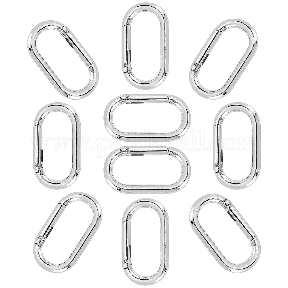 Wholesale GORGECRAFT 10PCS Carabiner Metal Spring Key Ring Oval Spring ...