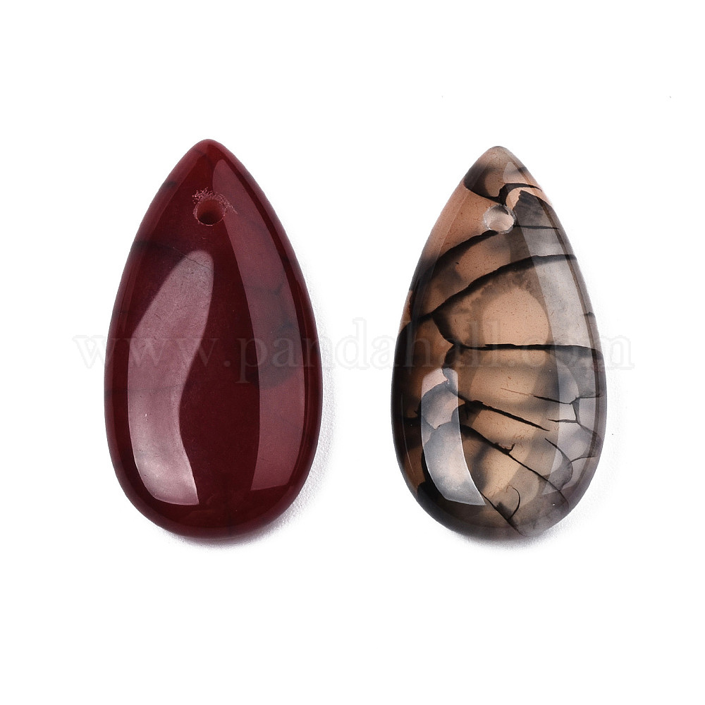 Wholesale Natural Dragon Veins Agate Pendants - Pandahall.com