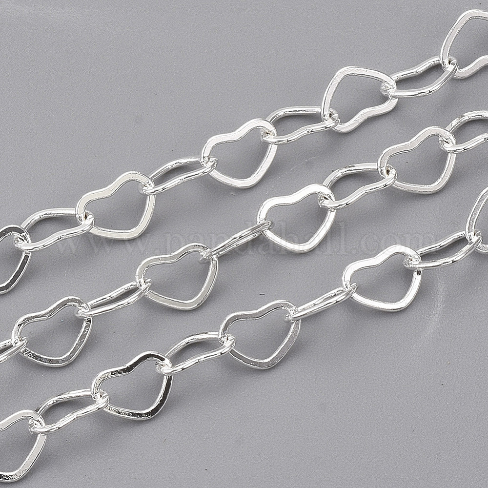 Wholesale Soldered Brass Covered Iron Heart Chains - Pandahall.com