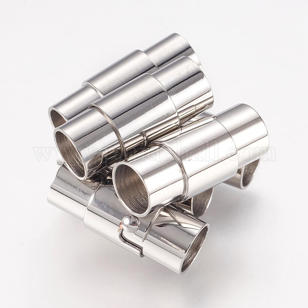 Wholesale 304 Stainless Steel Locking Tube Magnetic Clasps - Pandahall.com