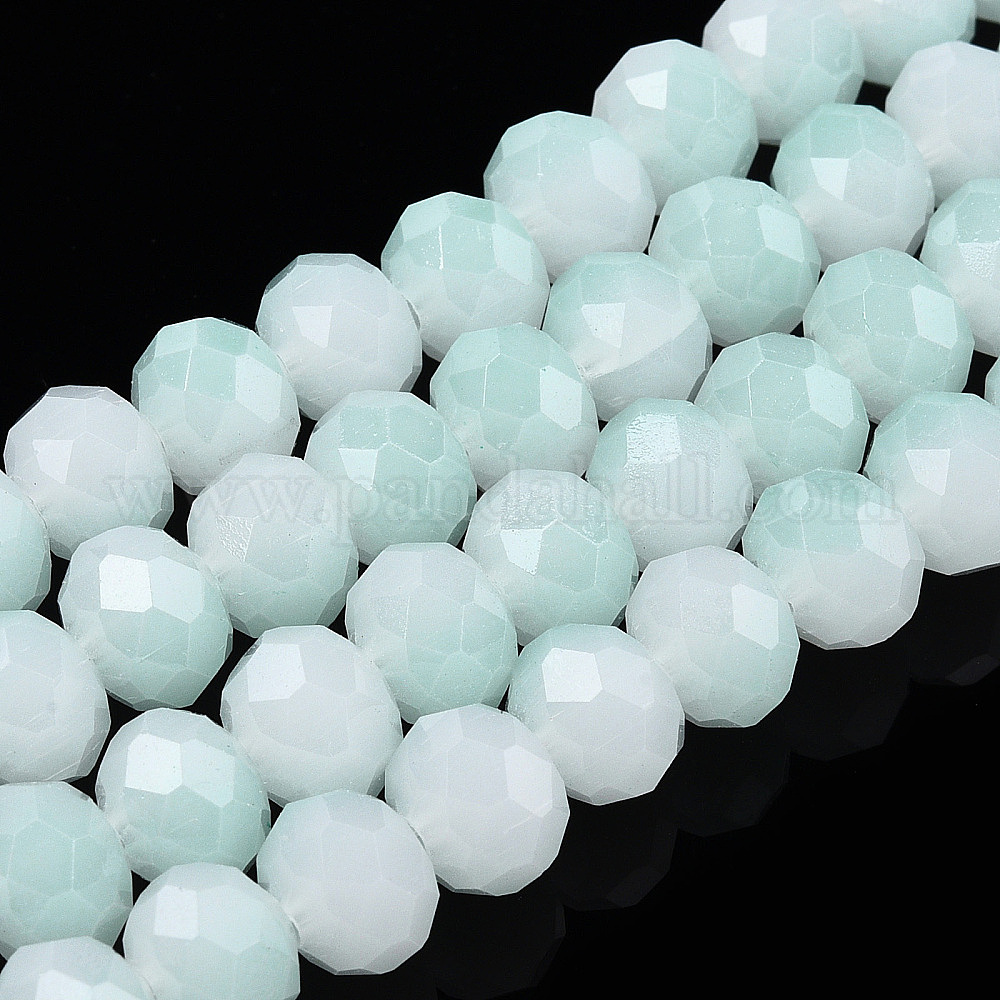 Wholesale Two-Tone Imitation Jade Glass Beads Strands - Pandahall.com