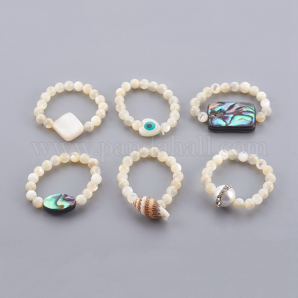 Wholesale Shell Stretch Finger Rings - Pandahall.com