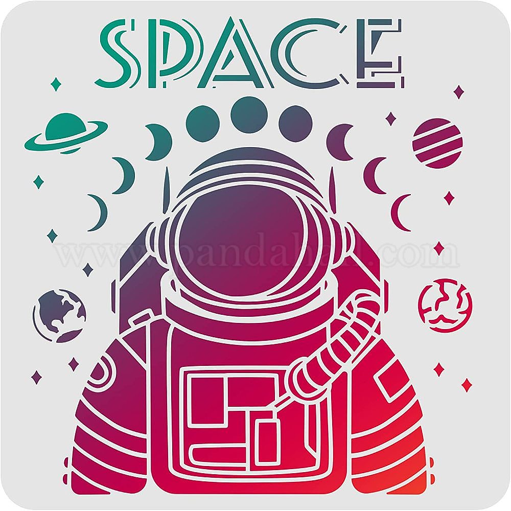 Shop FINGERINSPIRE Astronaut Stencils (11.8x11.8inch) Space Theme ...
