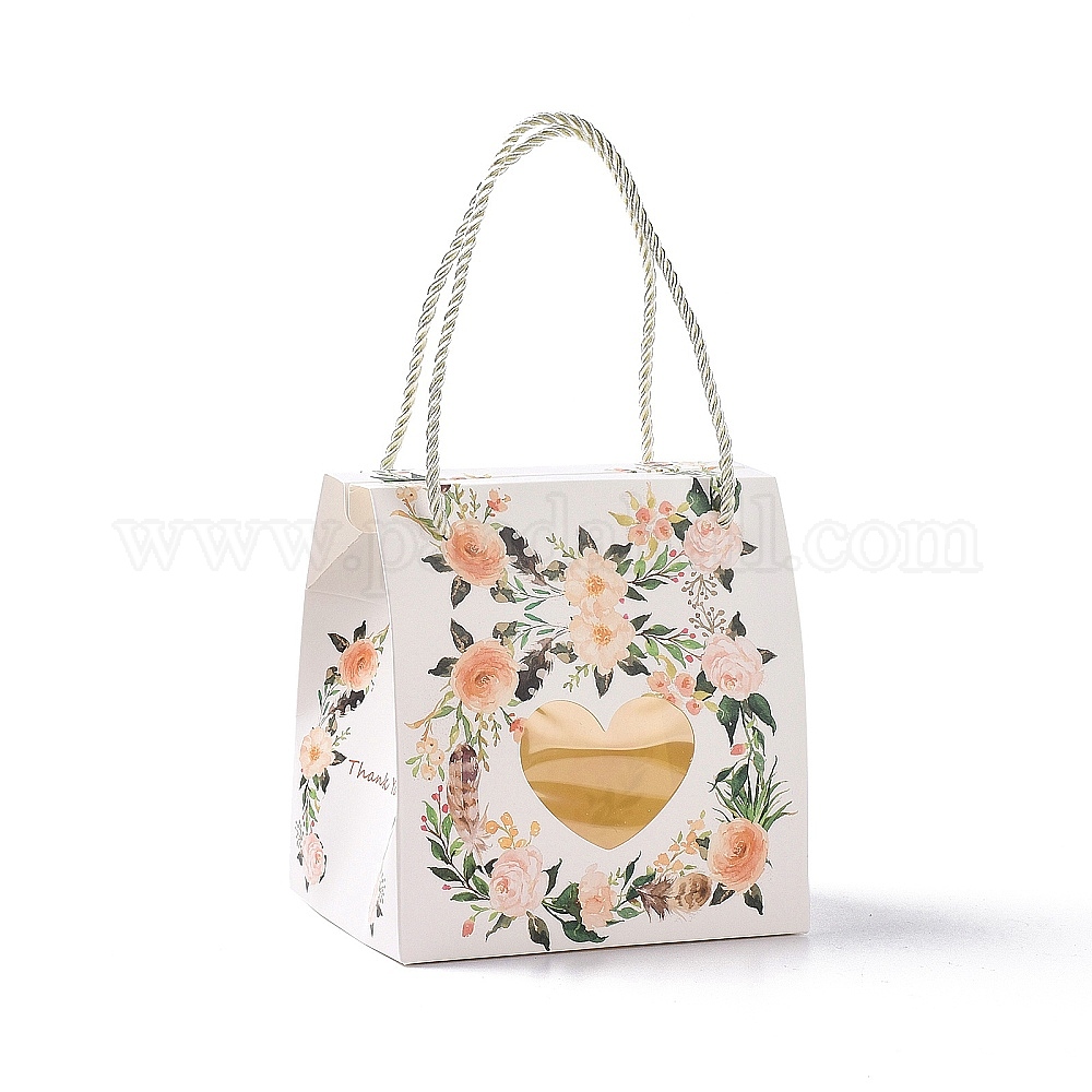 Wholesale Rectangle Paper Gift Boxes with Handle Rope - Pandahall.com