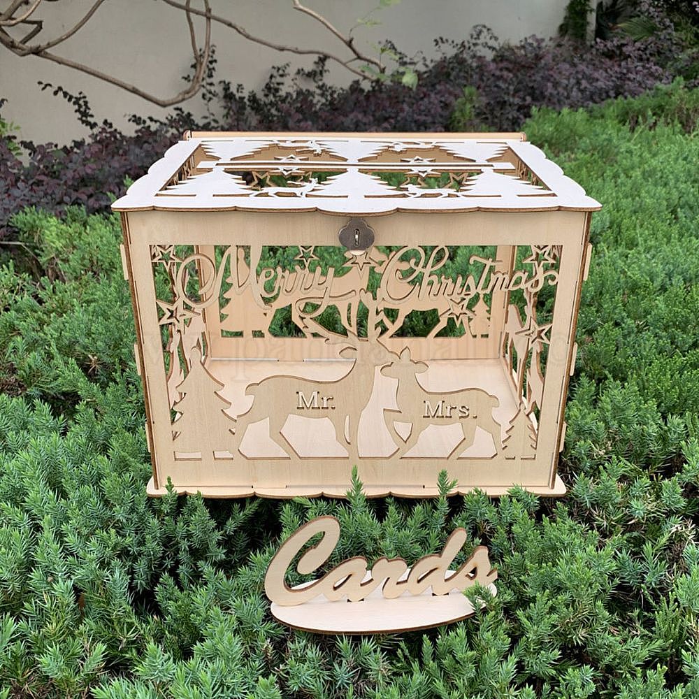 Wholesale Rectangle Hollow Wood Wedding Card Box with Iron Lock ...