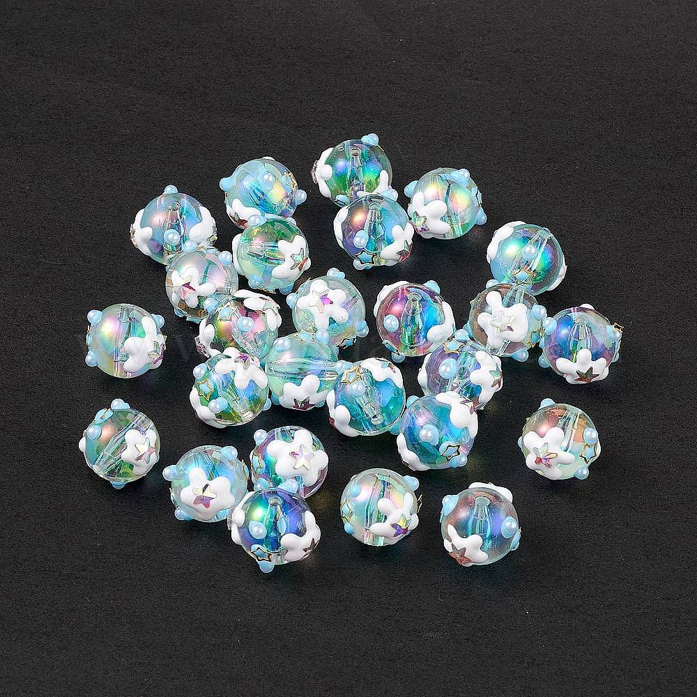 Wholesale UV Plating Rainbow Iridescent Acrylic Enamel Beads ...