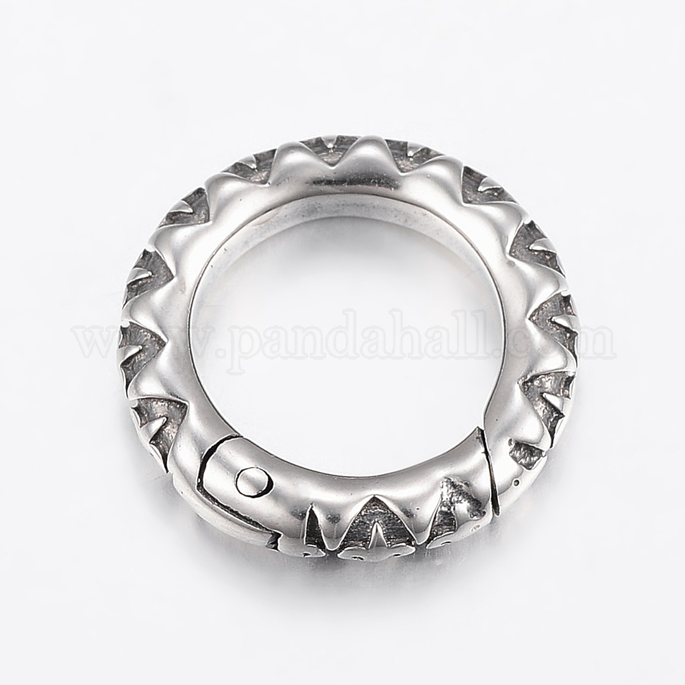 Wholesale 316 Surgical Stainless Steel Spring Gate Rings - Pandahall.com