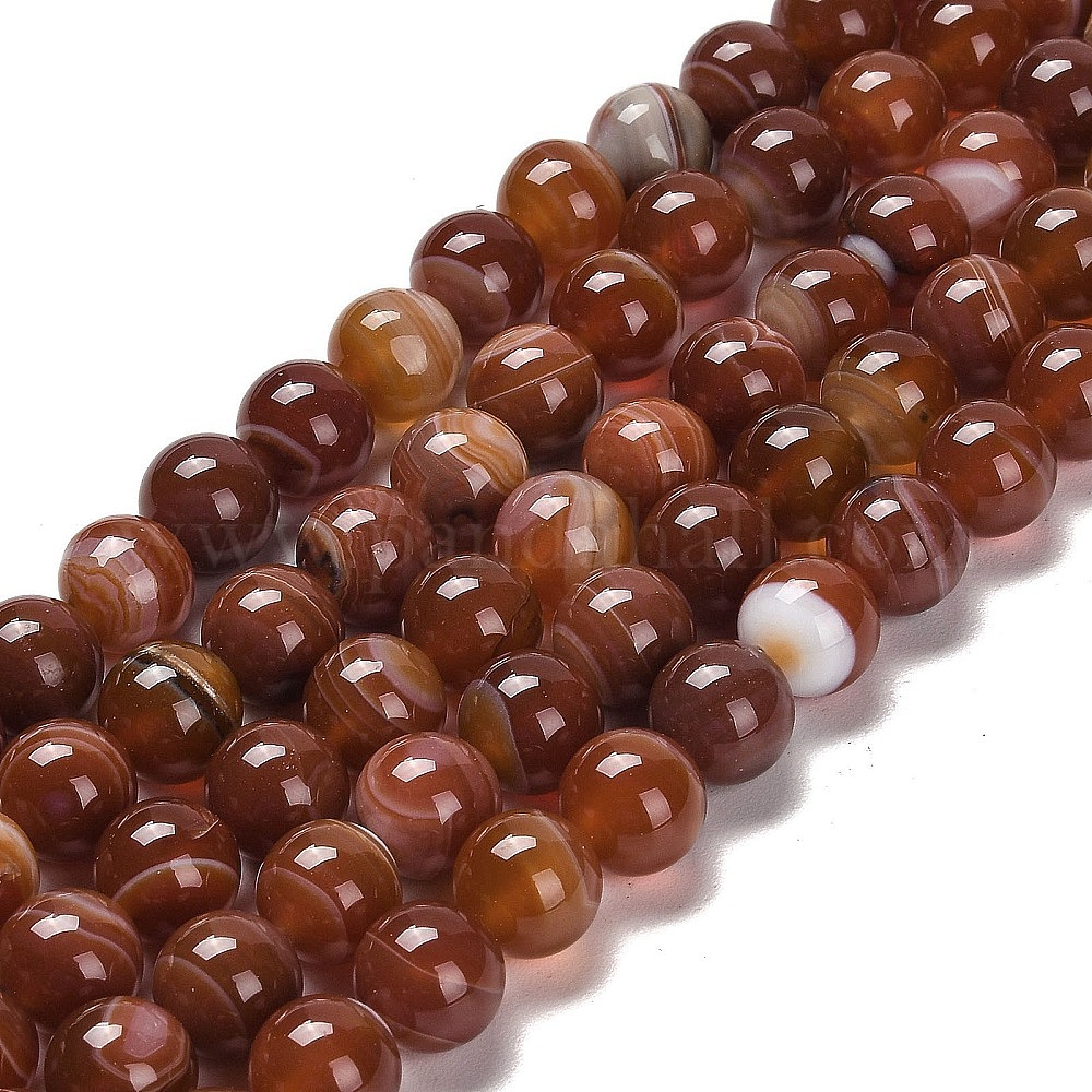 Wholesale Natural Striped Agate/Banded Agate Beads Strands - Pandahall.com