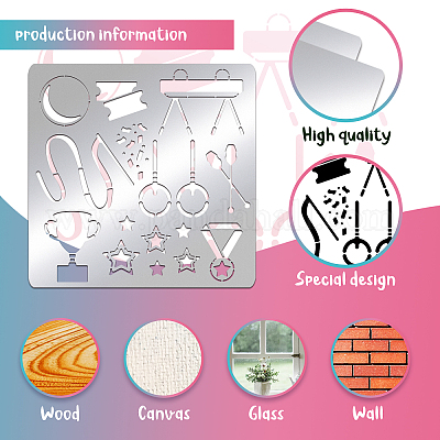 Wholesale BENECREAT Sports Themed Pattern Stencil - Pandahall.com