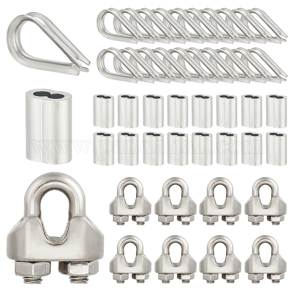 Wholesale AHANDMAKER 75Pcs Wire Rope Clamp Kit Metal Wire Rope Cable ...
