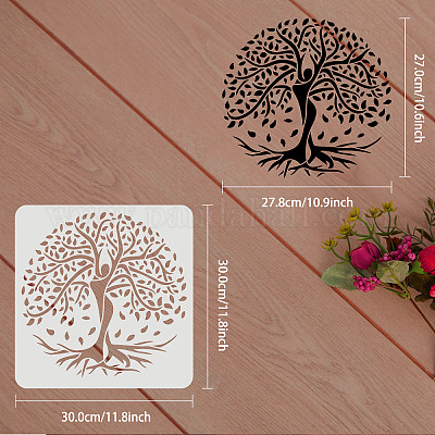 Wholesale FINGERINSPIRE Tree of Life Stencils Decoration Template ...