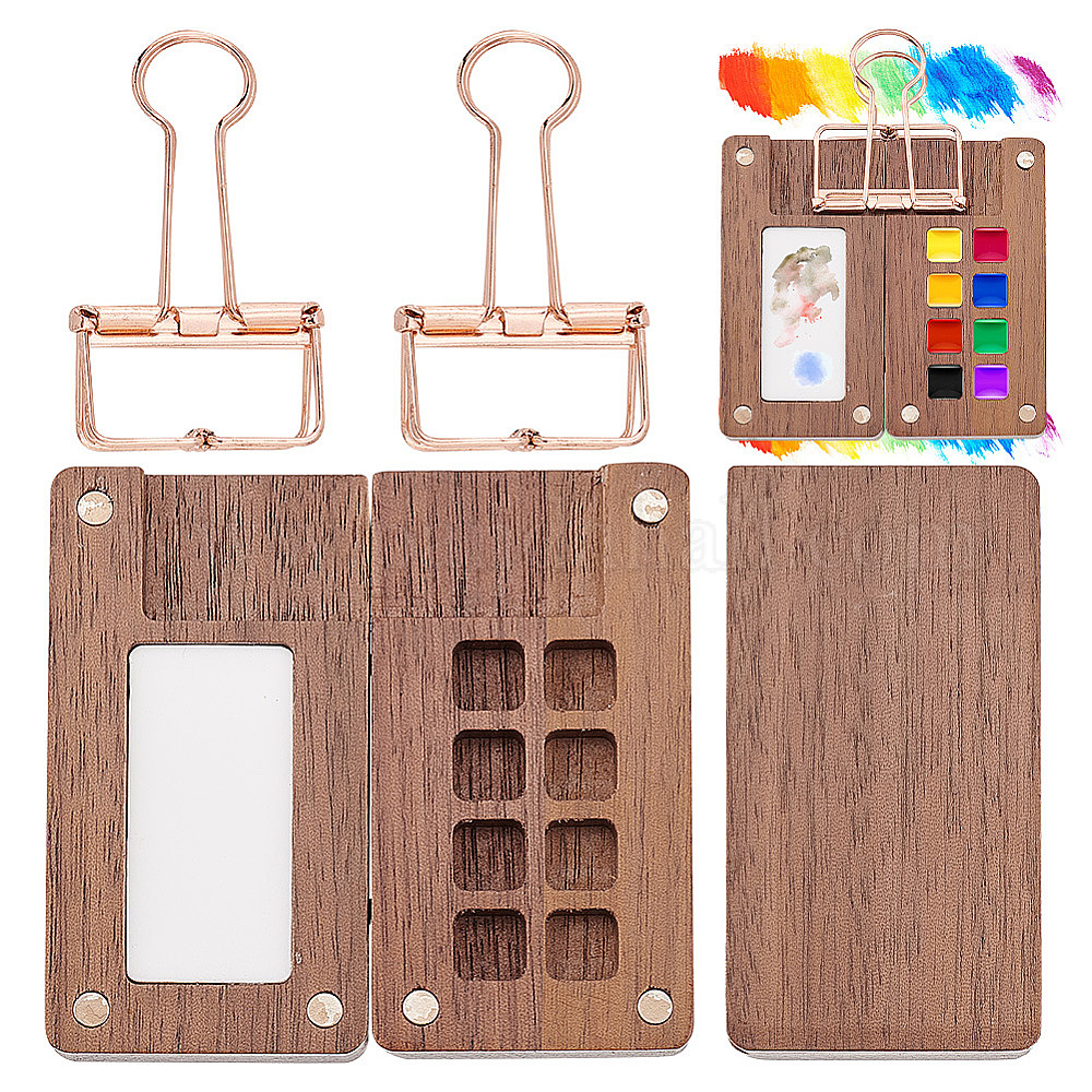 Wholesale OLYCRAFT 2 Sets Wooden Sketchbook Palette 8 Grids Wooden ...