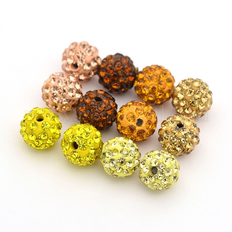 Wholesale Round Pave Disco Ball Polymer Clay Rhinestone Beads ...
