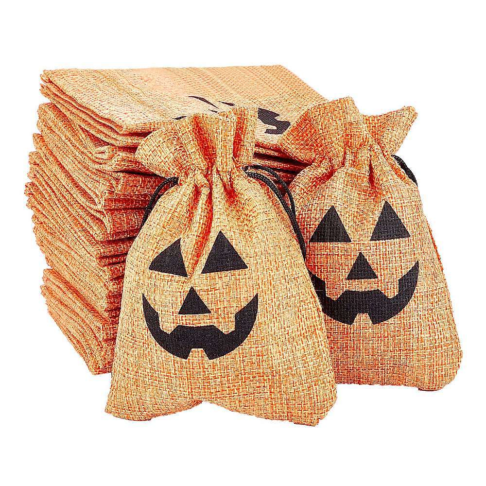 Wholesale AHANDMAKER 30pcs Imitation Burlap Bags 14x10cm Pumpkin Orange ...